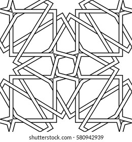 Islamic Line Pattern Interlaced Seamless Vector : image vectorielle de ...