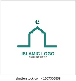 Vektor Stok Mosque Logo Design Emblem Template Masjid (Tanpa Royalti ...