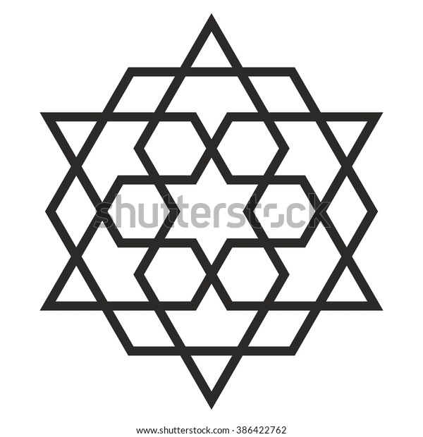 Islamic Motif Sacred Geometry Hexagonal Shapes Stock Vector (Royalty ...
