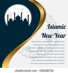 Islamic New Year Template Stock Vector (Royalty Free) 550208728 ...