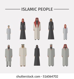Islamic People Flat Icon Vector Illustration Stock Vector (Royalty Free ...