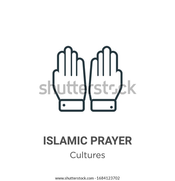 Islamic Prayer Outline Vector Icon Thin Stock Vector (Royalty Free ...