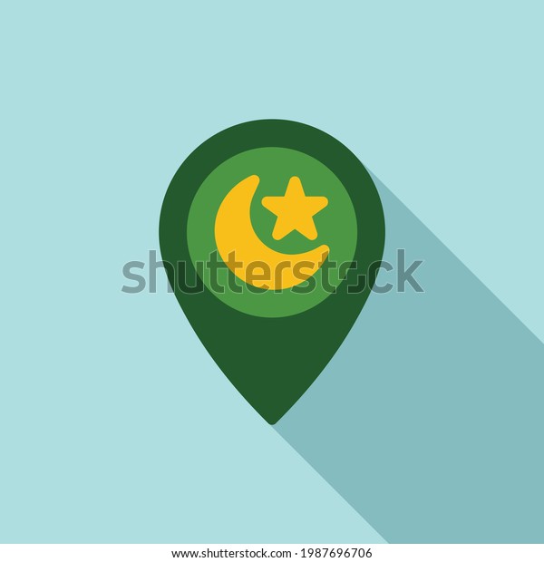 Islamic Ramadan Location Pin Vector Icon Stock Vector (Royalty Free ...