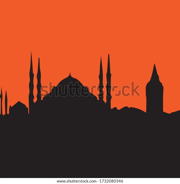 Islamic Silhouette Background Vector Illustration Stock Vector (Royalty ...
