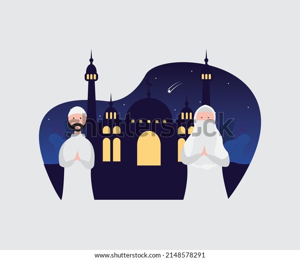 Islamic Themed Flat Illustration Design Stock Vector (Royalty Free ...