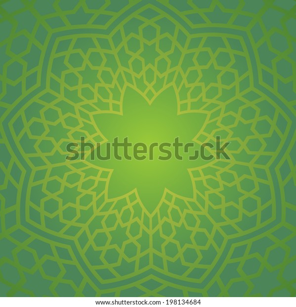Islamic Typical Pattern Green Color Stock Vector (Royalty Free) 198134684