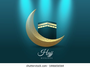 Islamic Vector Design Hajj Greeting Card Stock Vector (Royalty Free ...
