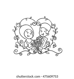 75 Islamic Wedding Couple Doodle Images, Stock Photos & Vectors ...