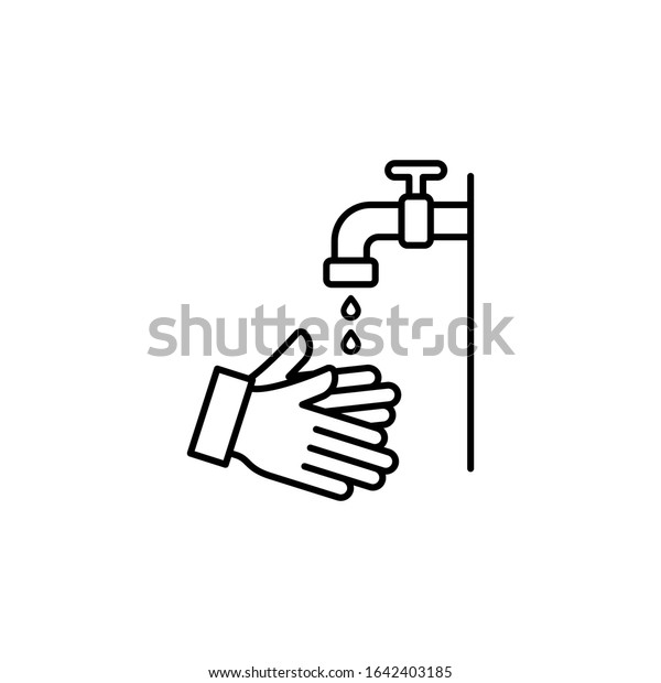 Vektor Stok Islamic Wudu Hand Icon Simple Line (Tanpa Royalti ...