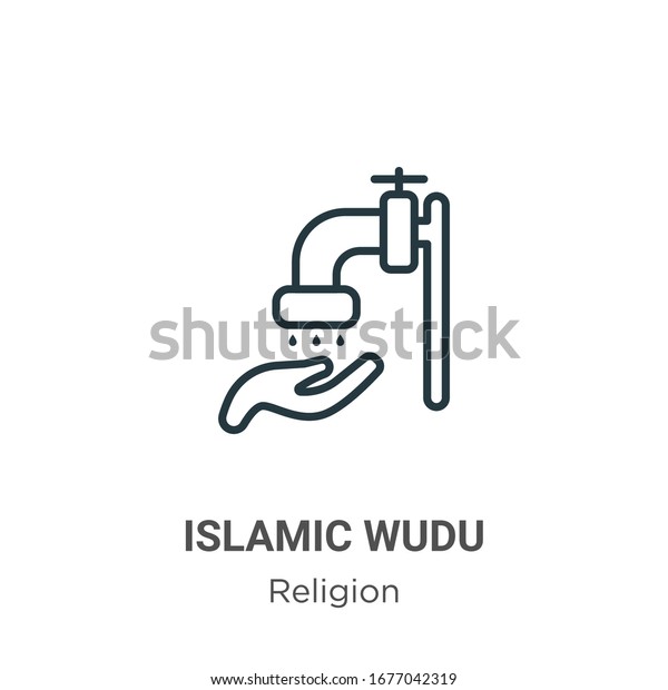 Islamic Wudu Outline Vector Icon Thin Stock Vector (Royalty Free ...