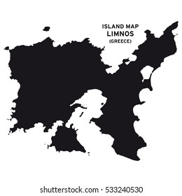 Island Map Limnos Greece Stock Vector (Royalty Free) 533240530 ...