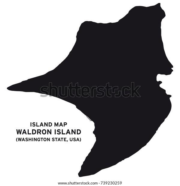 Island Map Waldron Island Washington State Stock Vector (Royalty Free ...