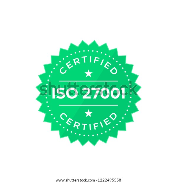 Iso 27001 Badge Vector Stock Vector (Royalty Free) 1222495558