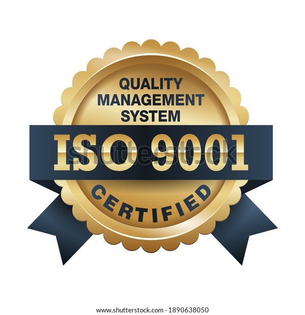 Iso 9001 Conformity Standards Icon Golden: vetor stock (livre de ...