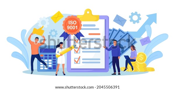 Vektor Stok Iso 9001 Quality Management System International (Tanpa ...