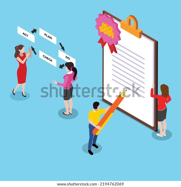 Iso 9001 Quality Management System Isometric Stock Vector (Royalty Free ...