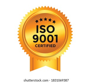 Iso Certificate Vector Badge Label Gold Stock Vector (Royalty Free ...