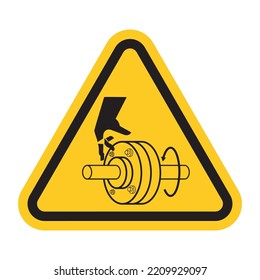 Triangle Warning Sign Iso Rotating Shaft Stock Vector (Royalty Free ...