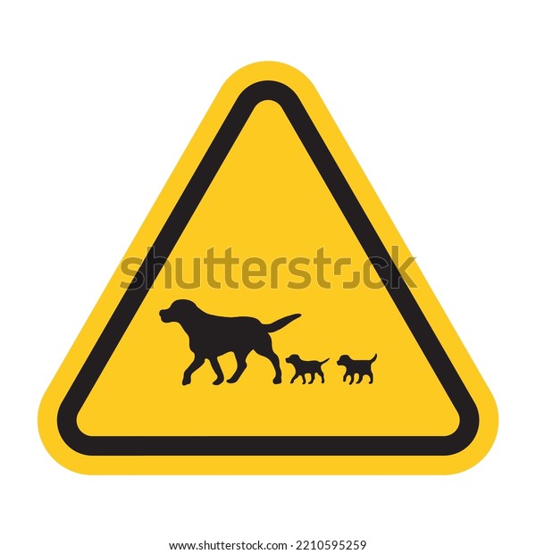 Iso Triangle Warning Sign Dog Puppy Stock Vector (Royalty Free ...