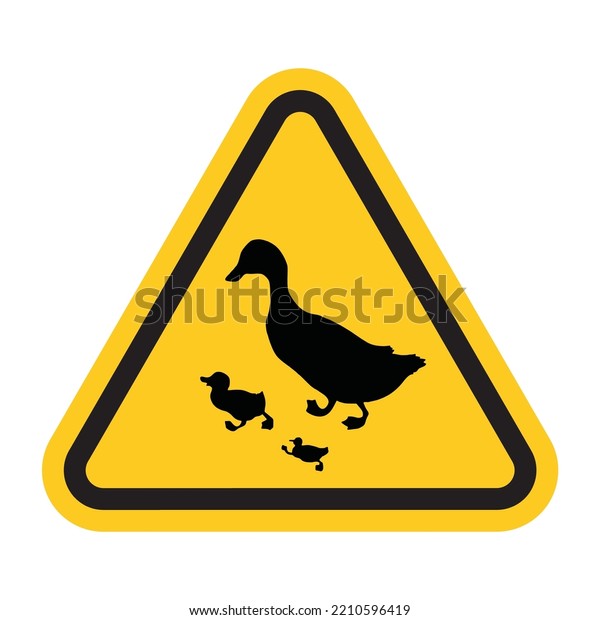 Iso Triangle Warning Sign Duck Ducklings Stock Vector (Royalty Free ...