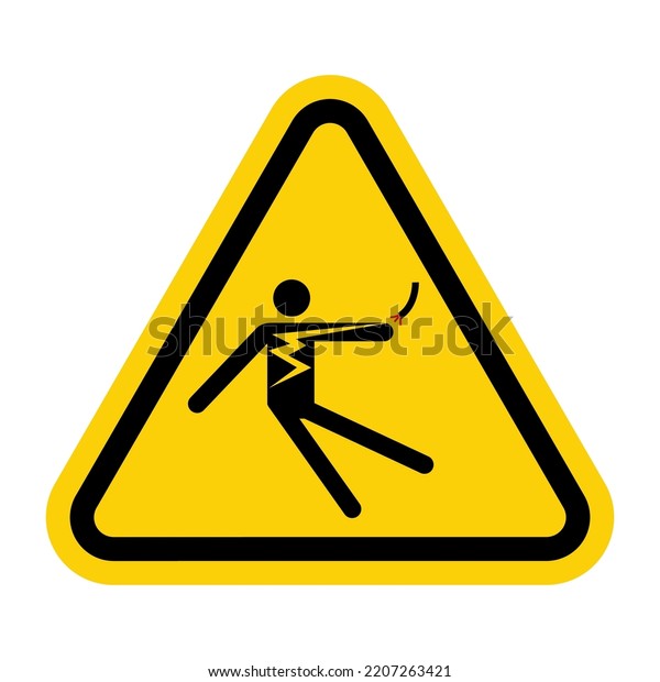 Iso Triangle Warning Sign Electric Body Stock Vector (Royalty Free ...