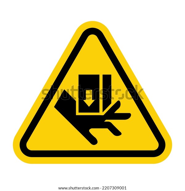 Iso Triangle Warning Sign Hand Crush Stock Vector (Royalty Free ...