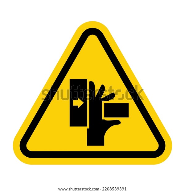 Iso Triangle Warning Sign Hand Crush Stock Vector (Royalty Free ...
