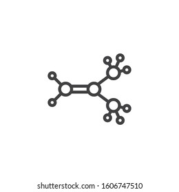 Isobutylene Molecular Structure Line Icon Linear Stock Vector (Royalty ...