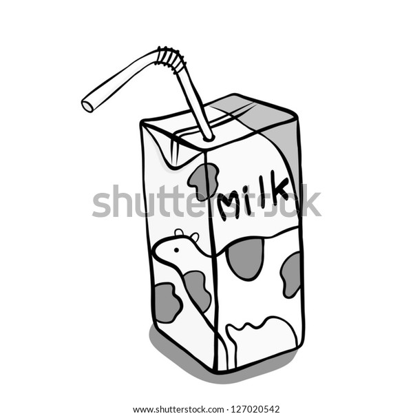 Isolate Carton Milk Box Cow Milk Stock Vector (Royalty Free) 127020542 ...