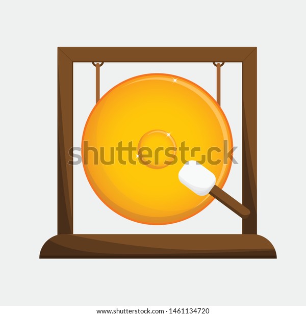 Isolate Gong Illustration Vector Golden Stock Vector (Royalty Free ...