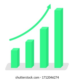 Isolate Green Graph Green Arrow Growing Stock Vector (Royalty Free ...