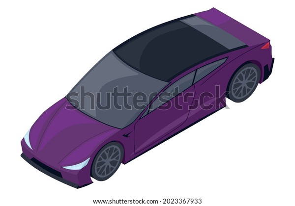 Isolated 3d Purple Racing Car Icon Stock Vector (Royalty Free ...