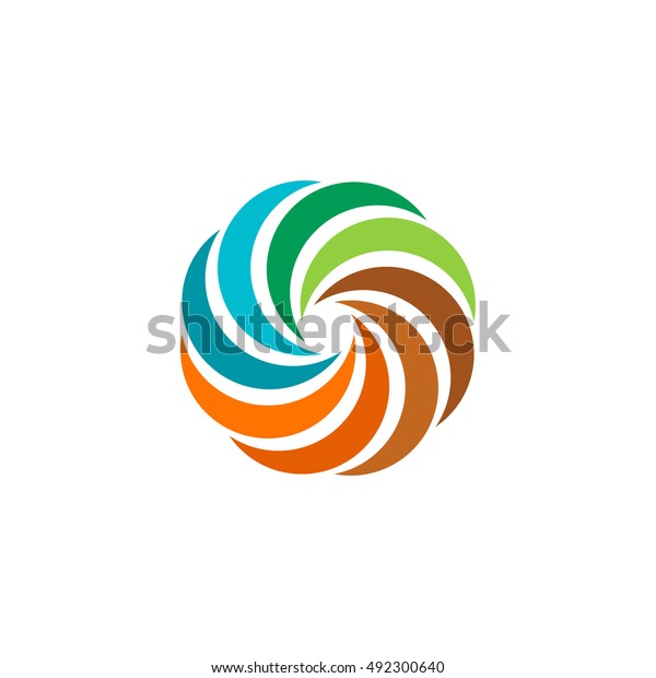 Isolated Abstract Colorful Circular Sun Logo Stock Vector (Royalty Free ...