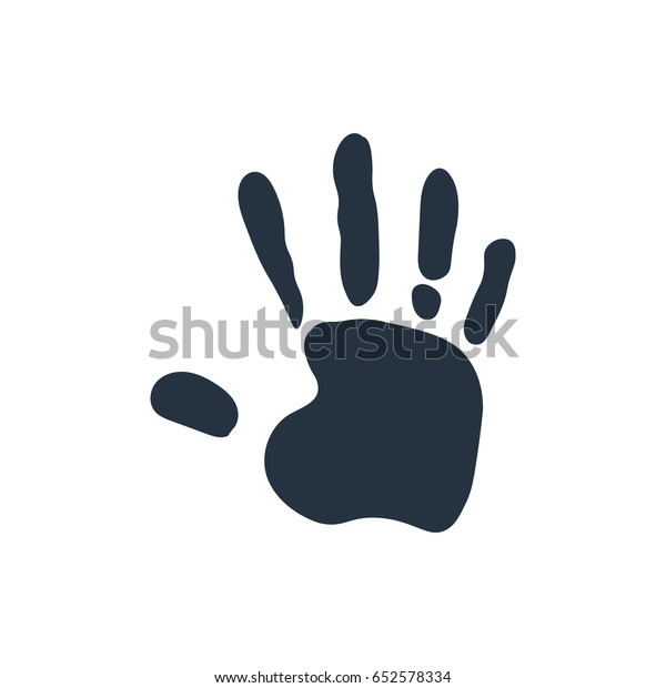 Isolated Abstract Handprint Icon On White Stock Vector (Royalty Free ...