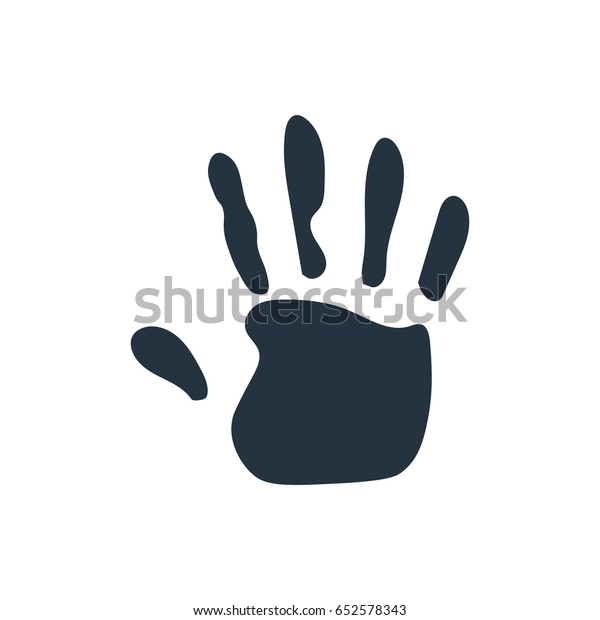 Isolated Abstract Handprint Icon On White Stock Vector (Royalty Free ...