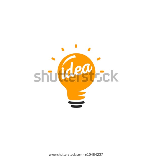 Isolated Abstract Orange Color Light Bulb Stock Vector (Royalty Free ...