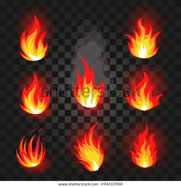 Isolated Abstract Red Orange Color Fire Stock Vector (Royalty Free ...