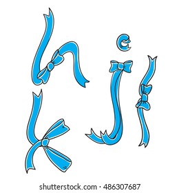 Isolated Alphabet Set Hijk Alphabet Bow Stock Vector (Royalty Free ...