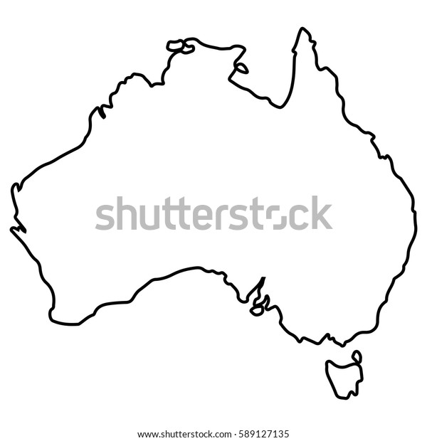 Isolated Australian Map On White Background Stock Vector (Royalty Free ...