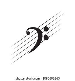 Isolated Bass Clef Note On Pentagram Stock Vector (Royalty Free ...