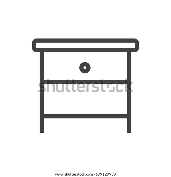 Isolated Bedside Table Outline Symbol On Stock Vector (Royalty Free ...