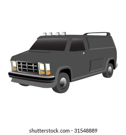 Isolated Black Minivan Vector Illustration Stock Vector (Royalty Free ...