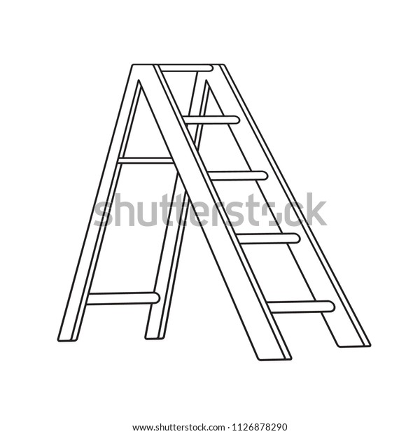 Isolated Black Outline Step Ladder Vector Stock Vector (Royalty Free ...