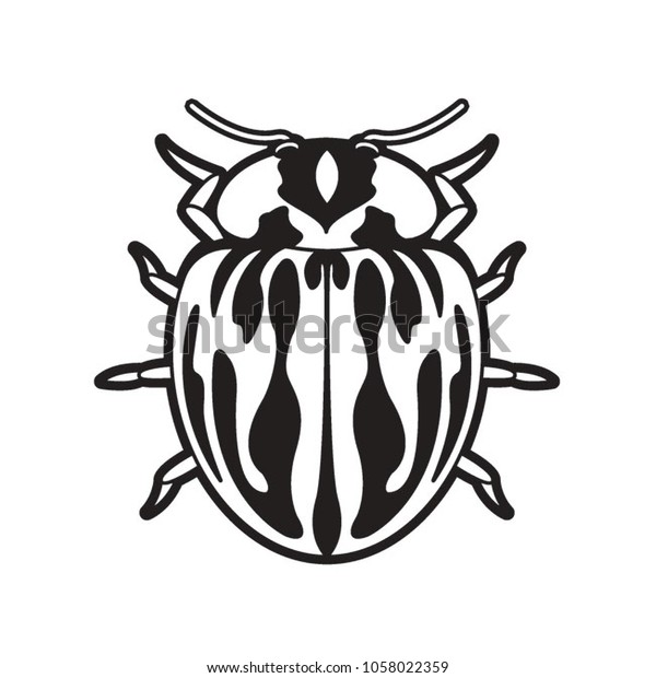 Isolated Black White Lady Bird Small Stock Vector (Royalty Free ...