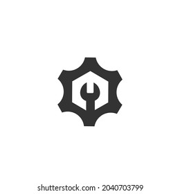Isolated Black White Technological Logo Design Stock Vector (Royalty ...