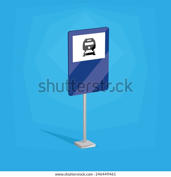 Isolated Blue Traffic Signal Train Icon Stock Vector (Royalty Free ...
