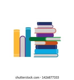 Stack Books On White Background Isolated Stock Vector (Royalty Free ...