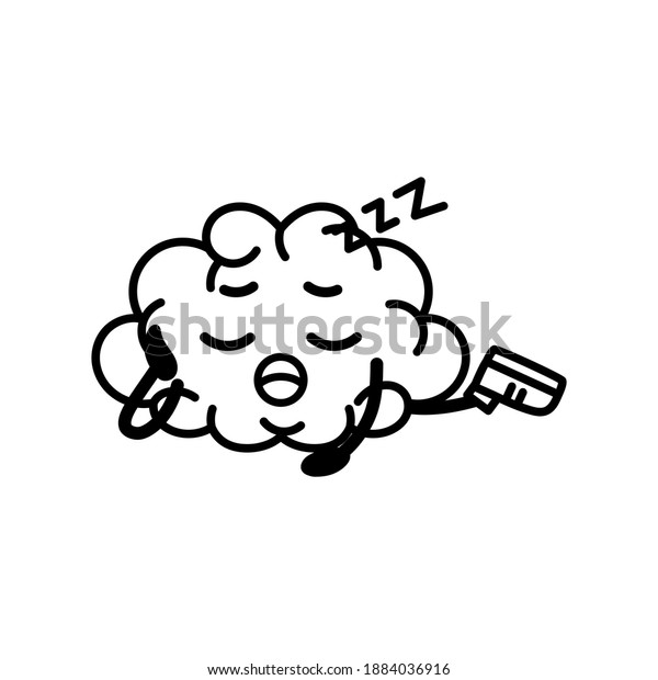 Isolated Brain Cartoon Falling Asleep Vector Stock Vector (Royalty Free ...