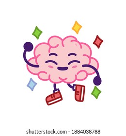 Isolated Brain Cartoon On Dance Party Stock Vector (Royalty Free ...