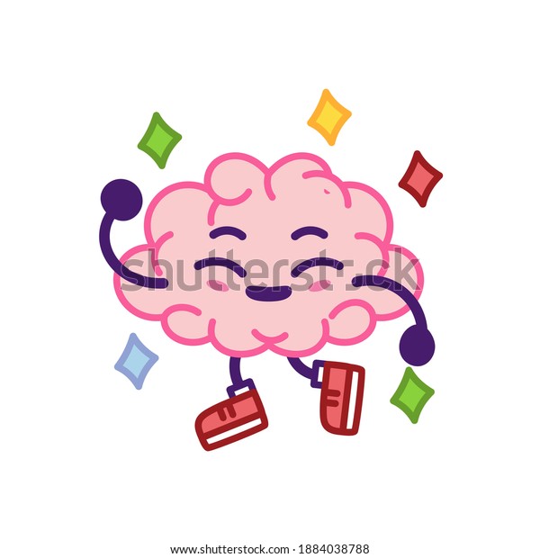 Isolated Brain Cartoon On Dance Party Stock Vector (Royalty Free ...